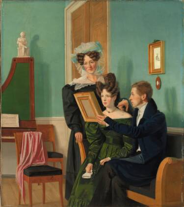 Mendel Levin Nathansons ældste døtre, Bella og Hanna, 1820, C.W ...