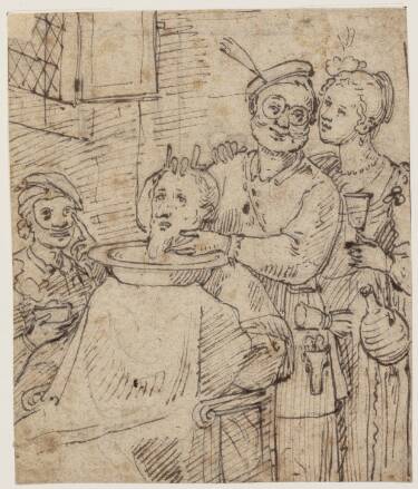 Nøgen kvinde i halvfigur, set bagfra, 1595 – 1660, Giuseppe Caletti ...