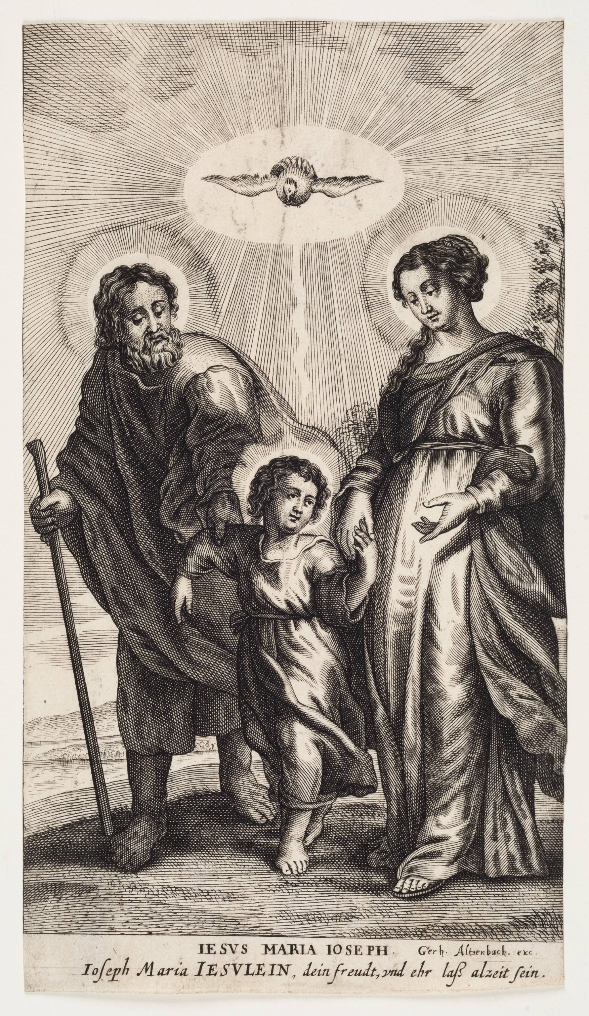 Jesus med Maria og Josef, 1609 – 1672, Ubekendt tysk, Gerhard ...