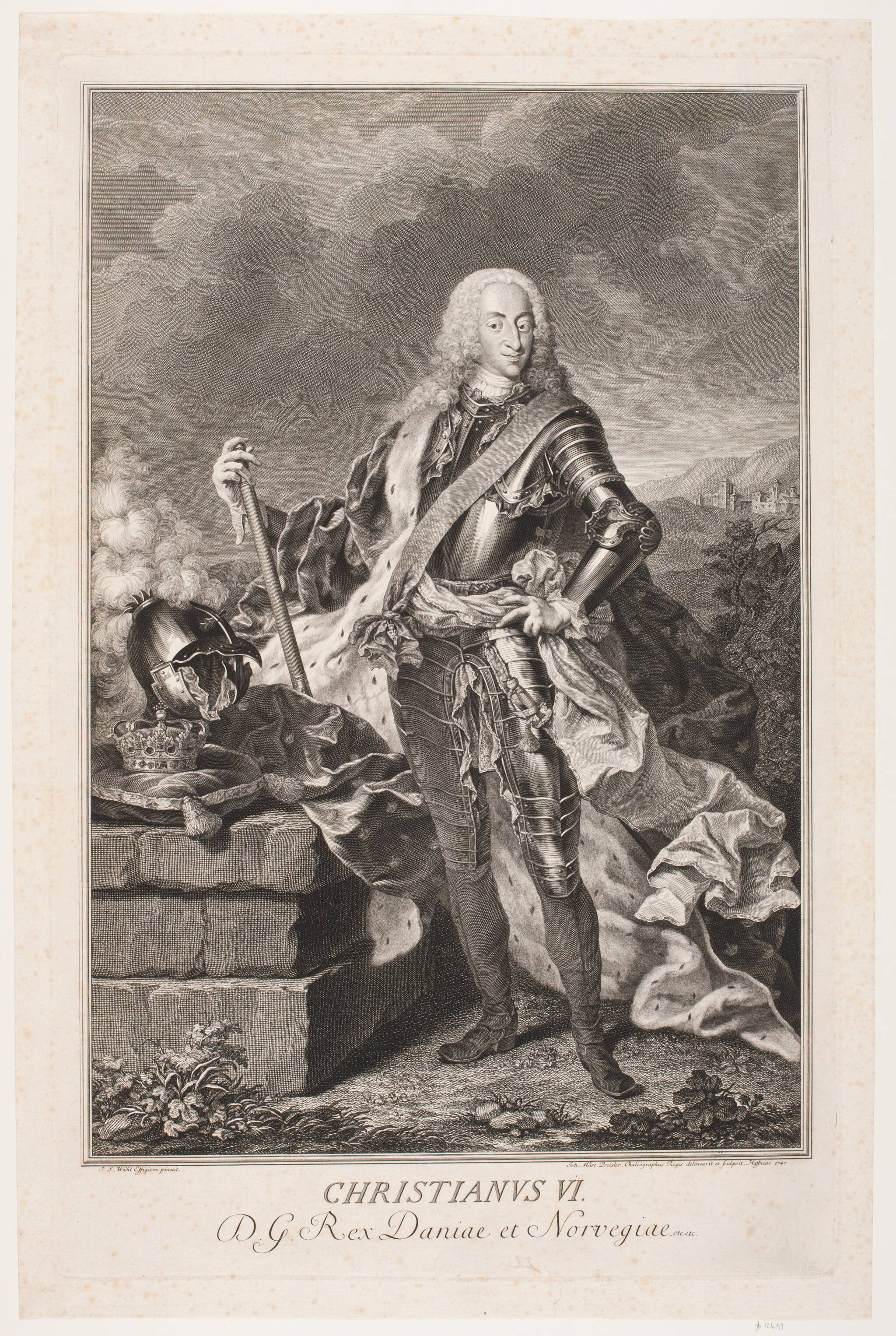 Kong Christian 6., 1747, Johan Martin Preisler, Johann Salomon Wahl ...