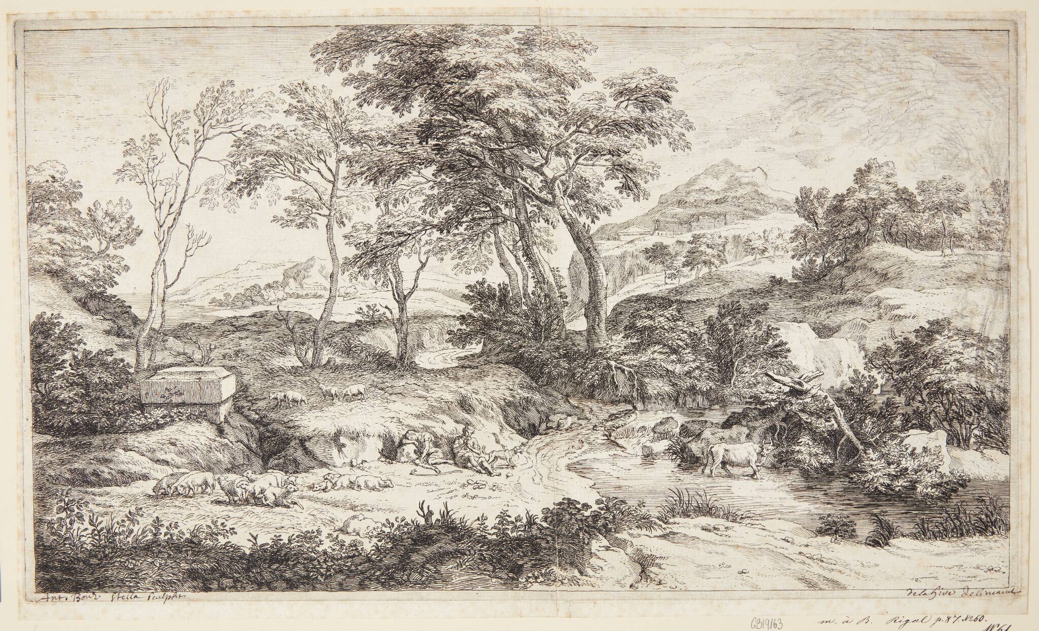 Fløjtespillende hyrde med får, 1630 – 1705, Adriaen van der Kabel | SMK ...