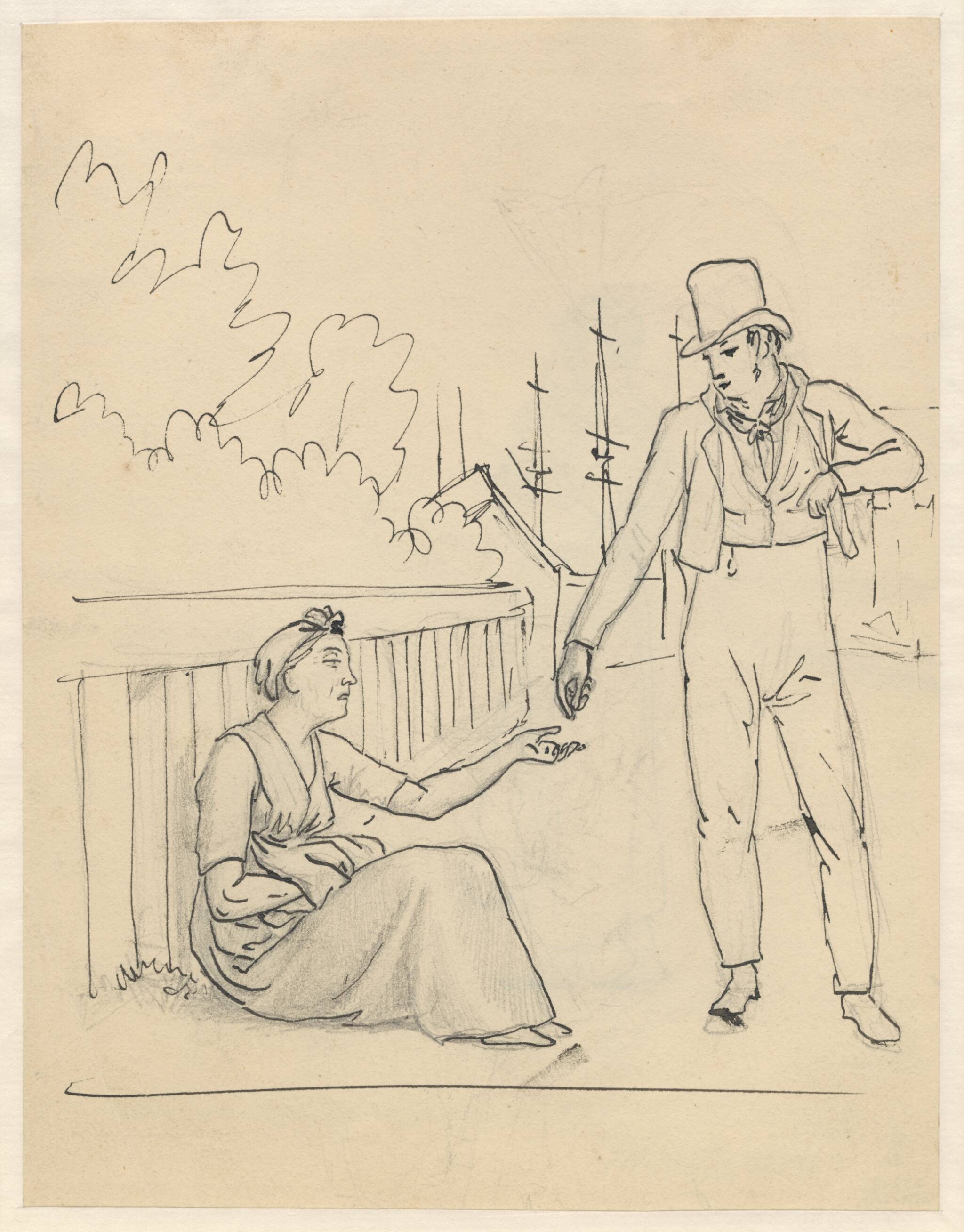 En kvinde modtager en almisse, 1806 – 1809, C.W. Eckersberg | SMK Open