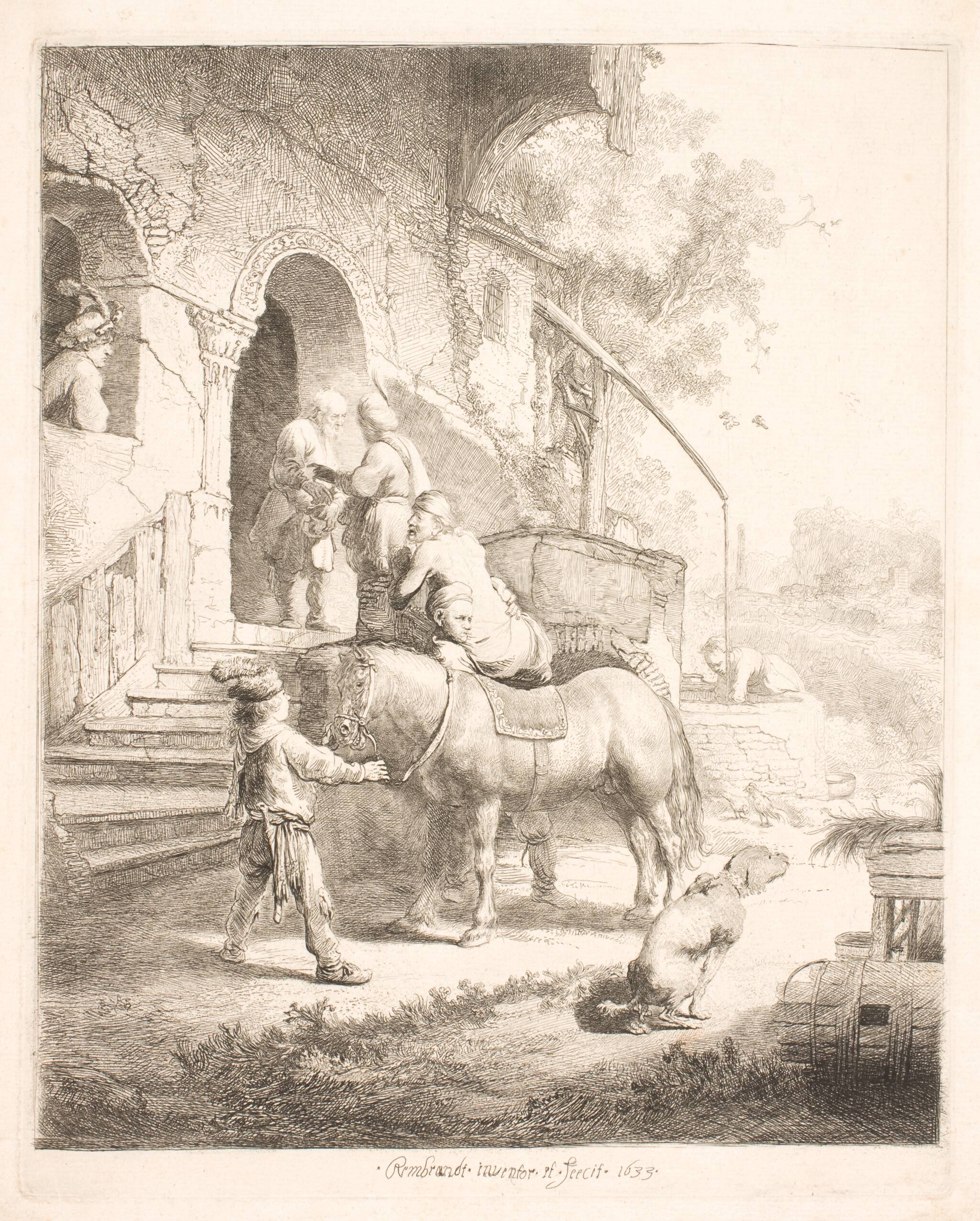 Den barmhjertige samaritaner, 1633, Rembrandt van Rijn | SMK Open