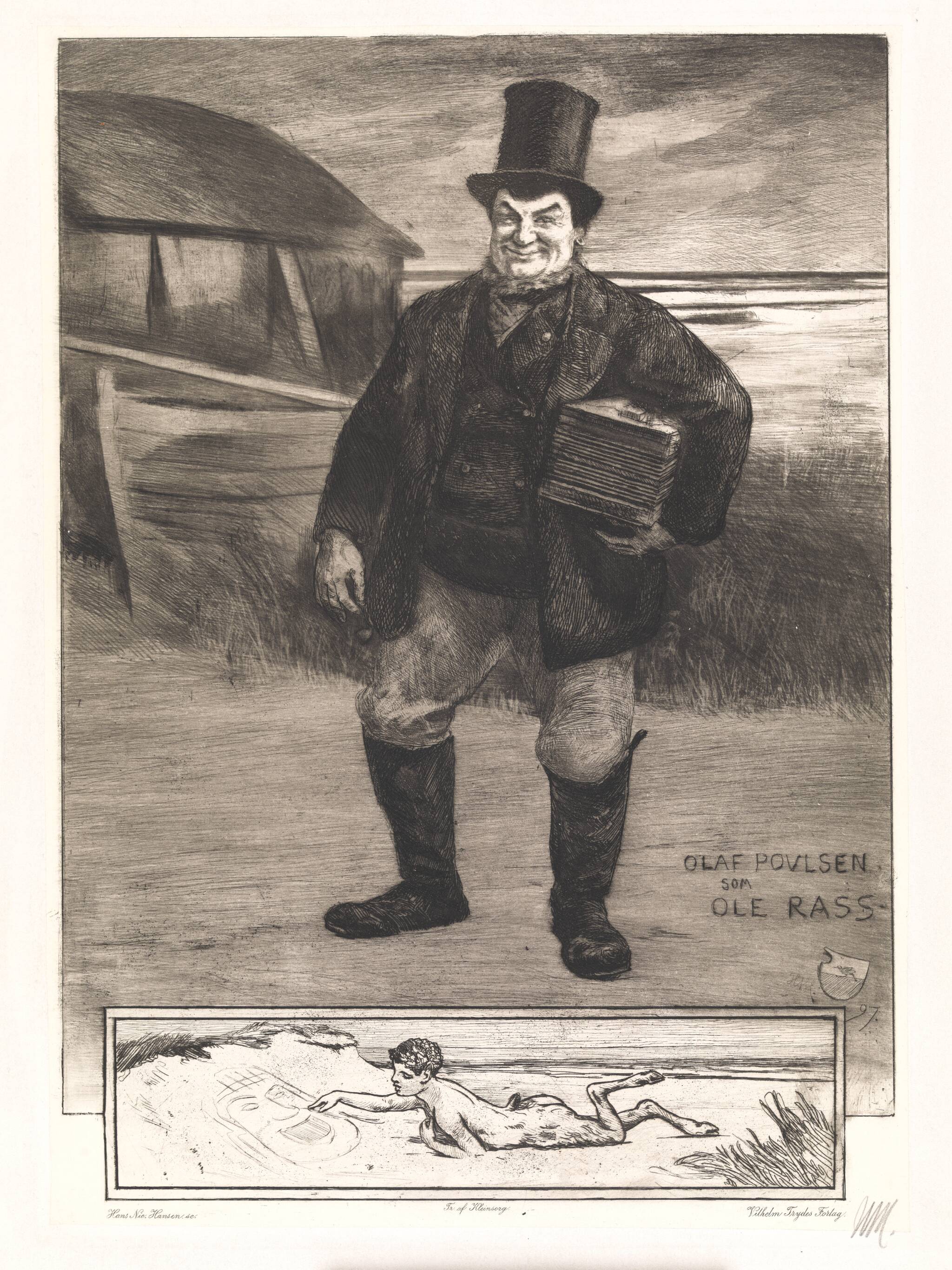 Olaf Povlsen som Ole Rass, 1897, Hans Nikolaj Hansen, Vilhelm Tryde ...