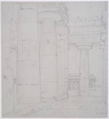 Athenatemplet i Pæstum, 1838, Constantin Hansen | SMK Open