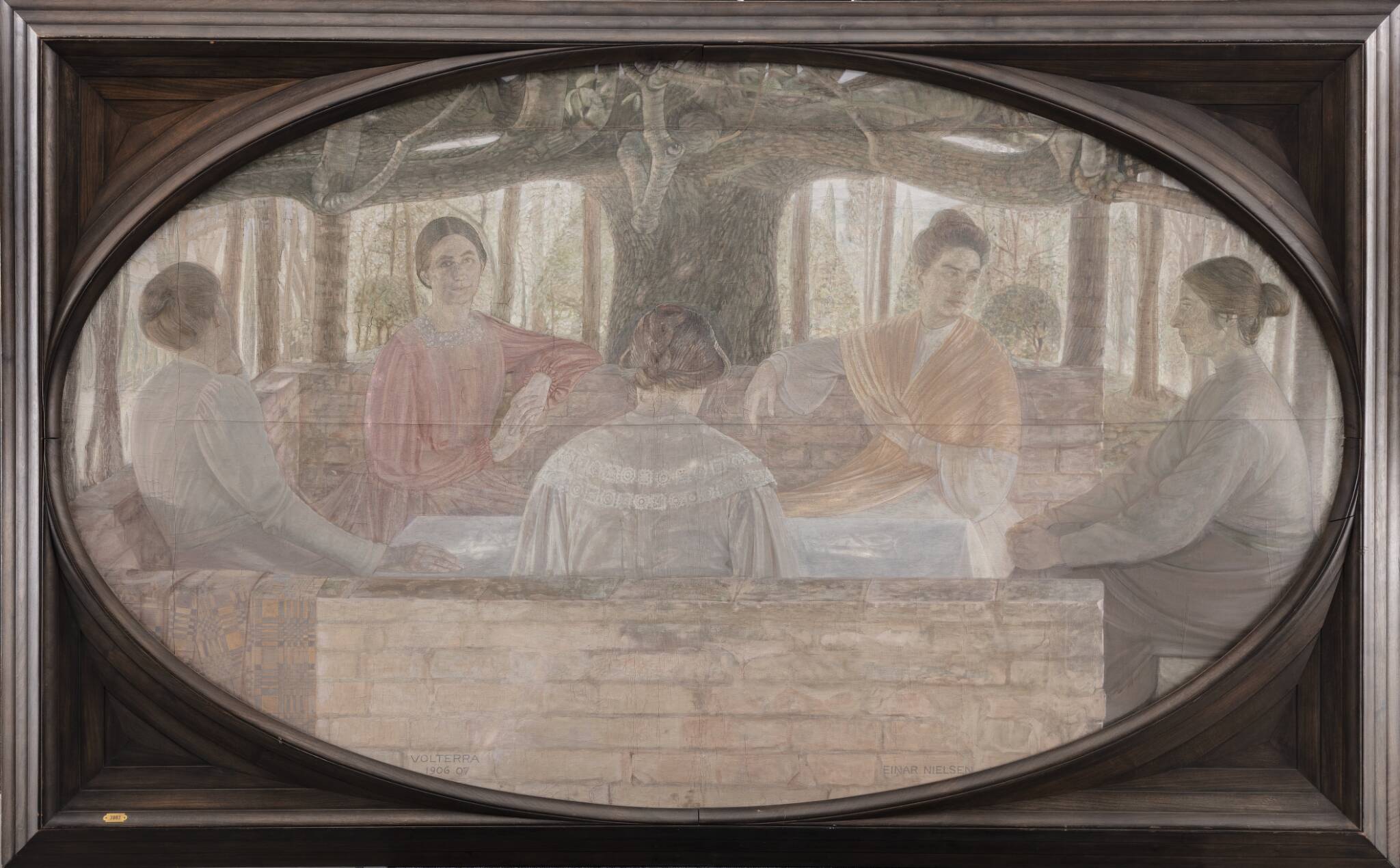 Stenegelunden i Volterra. Fem unge nordiske kvinder, 1906 – 1907, Ejnar ...