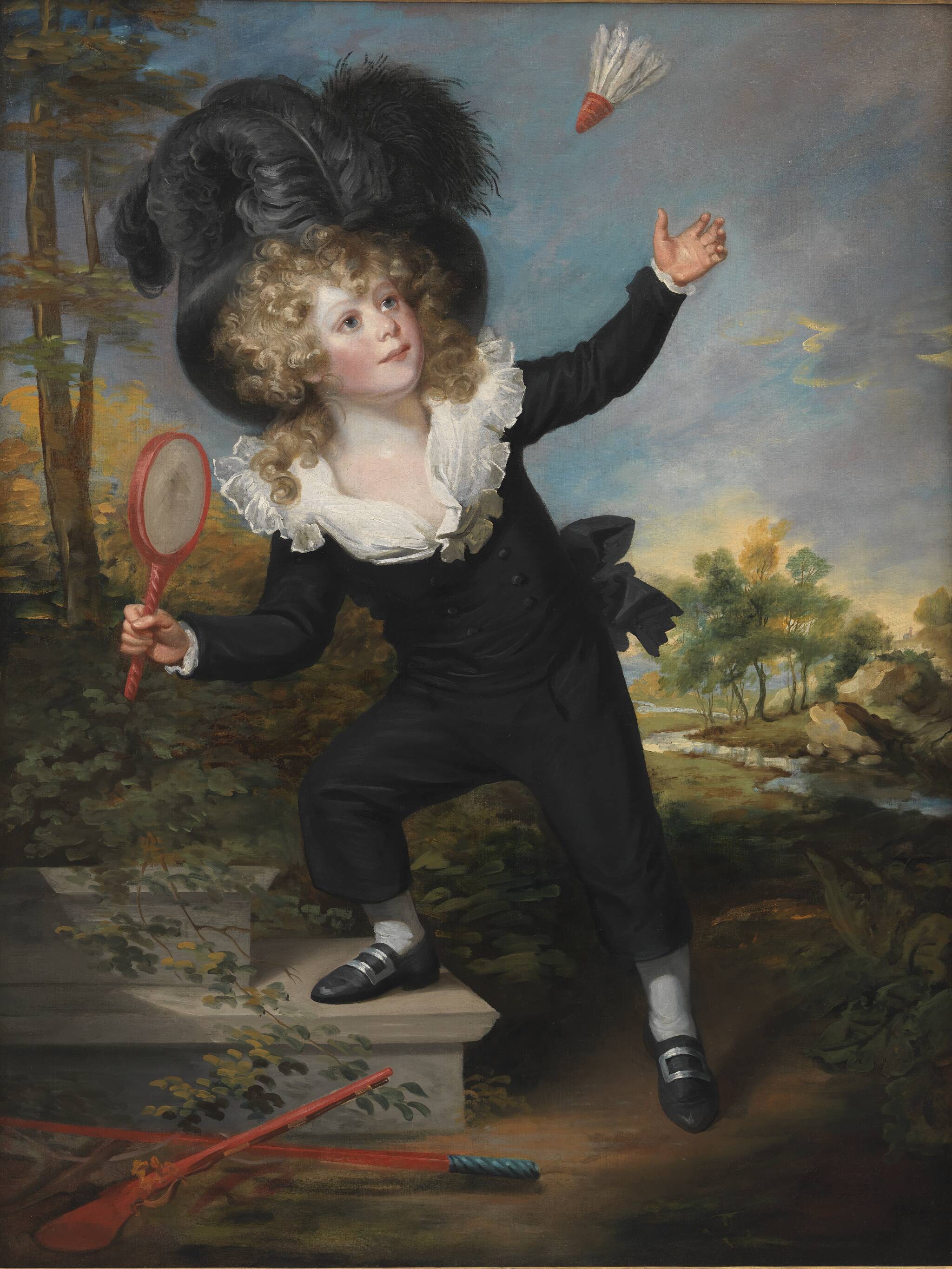 Portræt af Kennett Dixon, der spiller badminton, 1788 – 1792, William ...