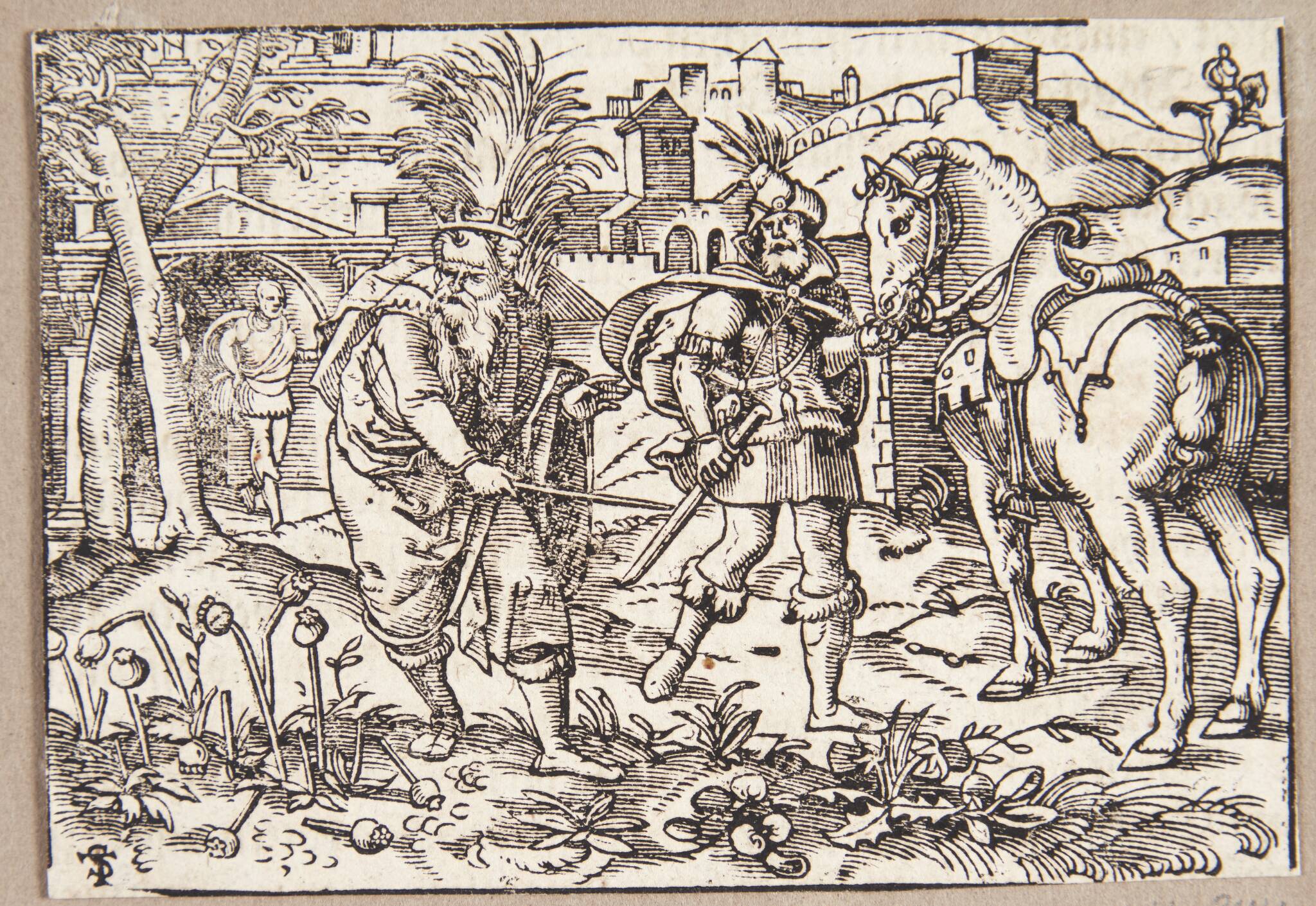 Tarquinius Superbus og Sextus' udsending i haven, 1574, Tobias Stimmer ...